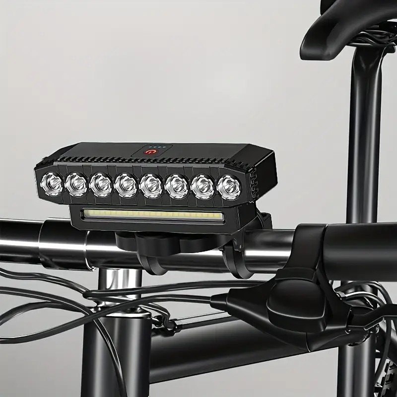 Feu Avant Vélo 8 LED + MSD + Klaxon + Chargement Téléphone ...