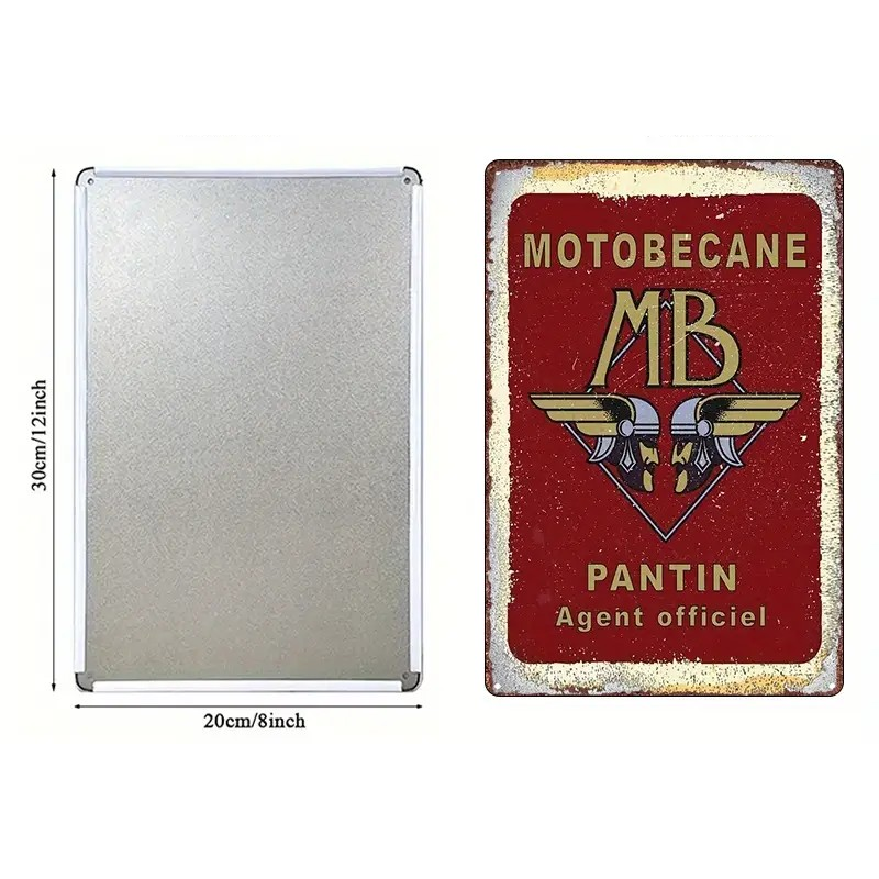 Plaque Murale Métal "MOTOBECANE PANTIN" Art Déco Vintage