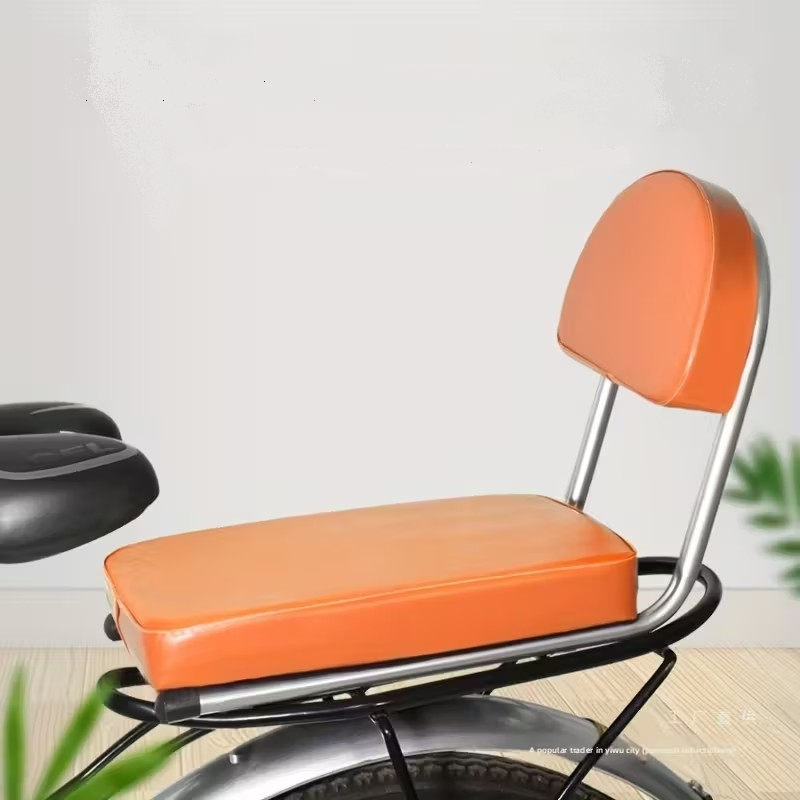 Siège De Porte Bagage Arrière Avec Dosseret Pour Passager Vélo Marron