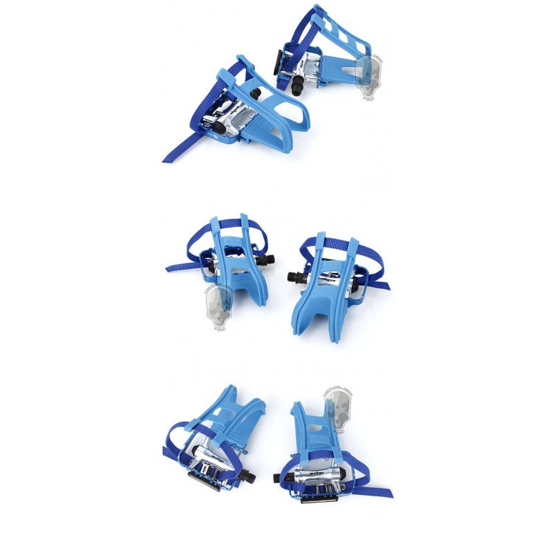 Paire de pédales vélo Alu Track Bleu 9/16