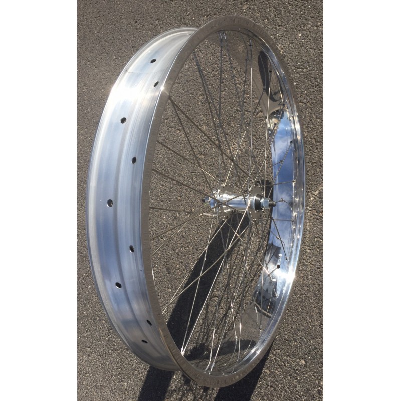 Roue Avant 26" 82mm Alu Poli Chrome Disque