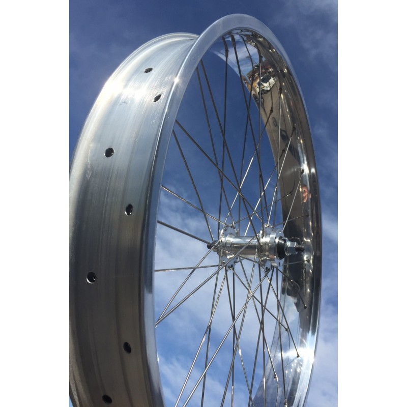 Roue Avant 26" 82mm Alu Poli Chrome Disque
