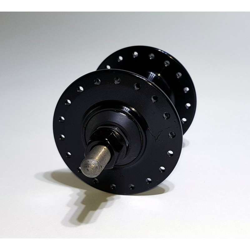 Moyeu Roue Disque Avant Vélo 36 Trous Alu Noir fixation écrou