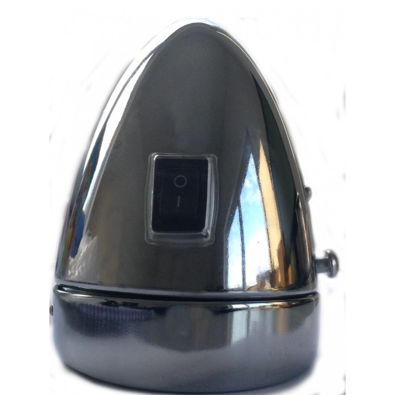 Phare Feu Avant Vélo 6 LED Métal Chrome