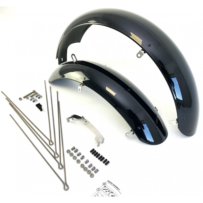 Garde-Boue Vélo Fat Bike 20" Noir Brillant 124mm